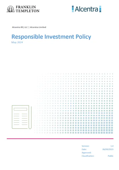 Responsible Investment | Alcentra